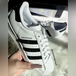 adidas | Shoes | Womens Custom Swarovski Bling Adidas Sneakers | Poshmark
